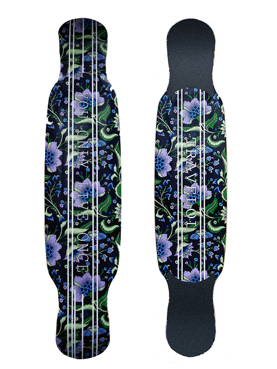 Travelol Purple Flower Longboard Deck | ThaneLife Longboard Shop ...